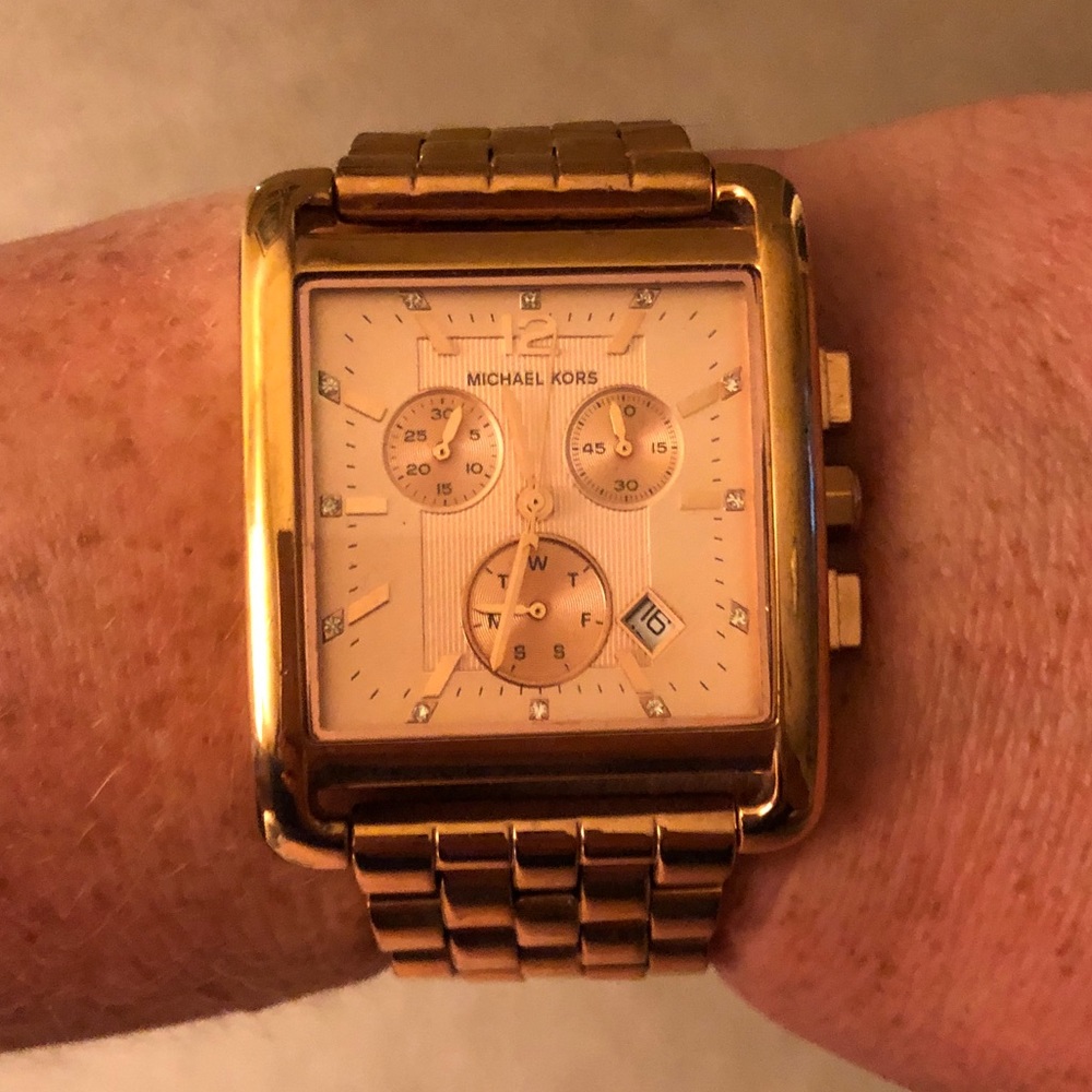 Michael Kors Rose Gold Square Watch - Gem